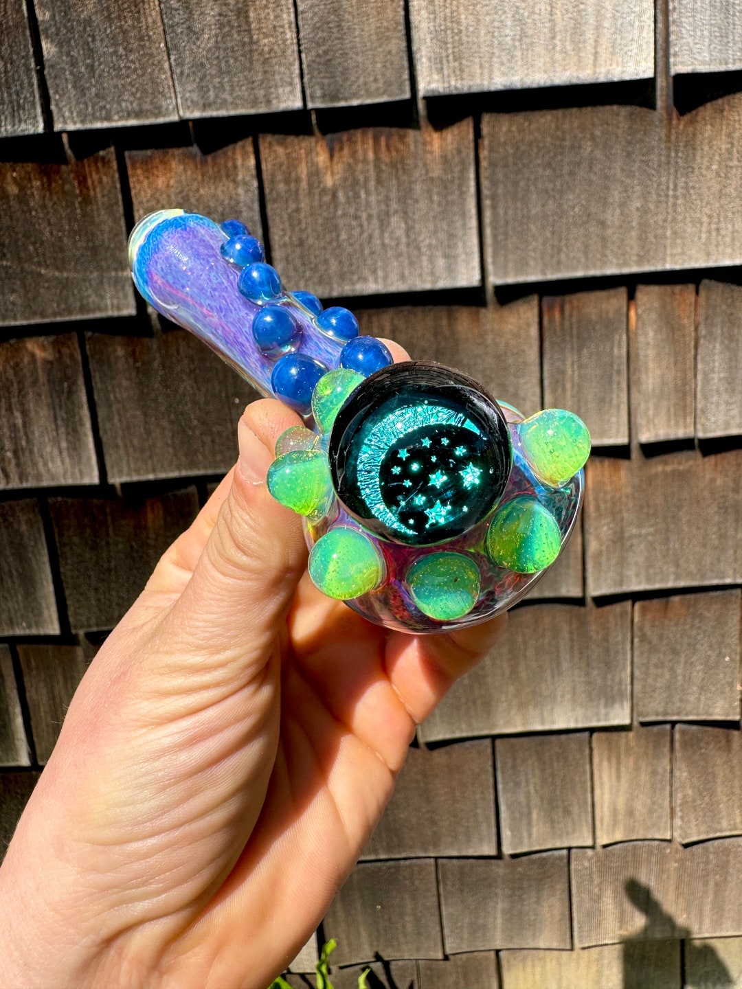 Dichro Moon Pipe, Star Pipe, Galaxy Pipe Blue Pipe, Dichro Pipe, Glass ...