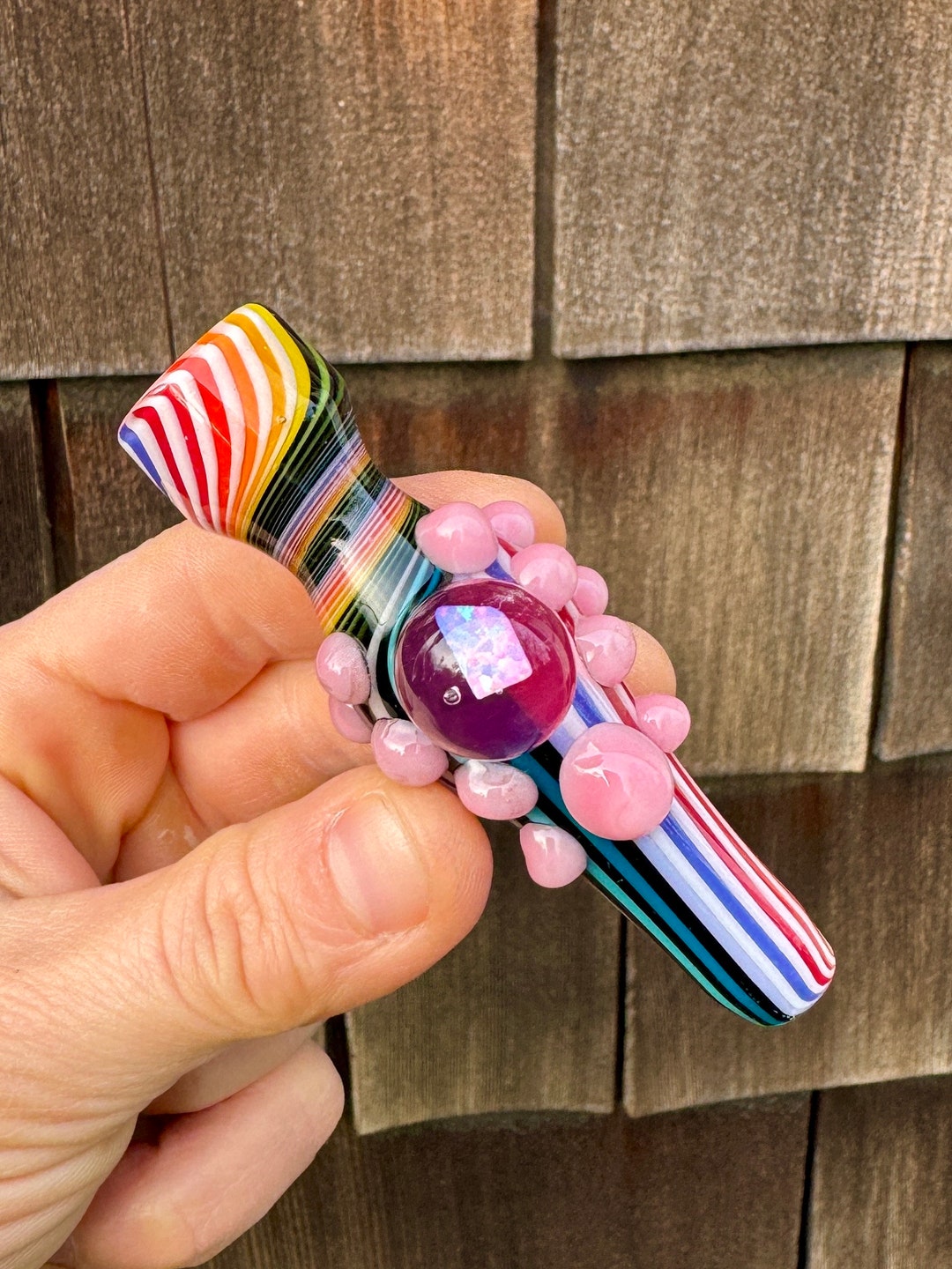 Heady Opal Pipe, Rainbow Pipe, Pipe, Cute Pipe, Heady Chillum, Heady ...