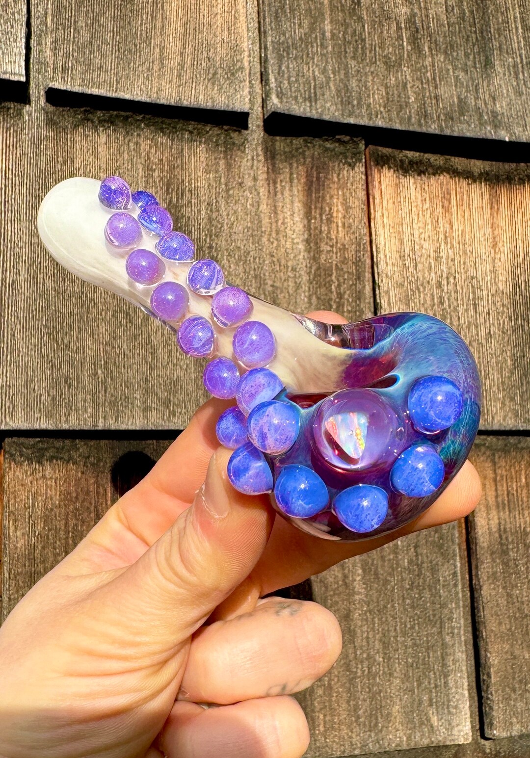 Heady Purple Opal Pipe, Opal Pipe, Amber Purple Pipe, Glass Smoking ...