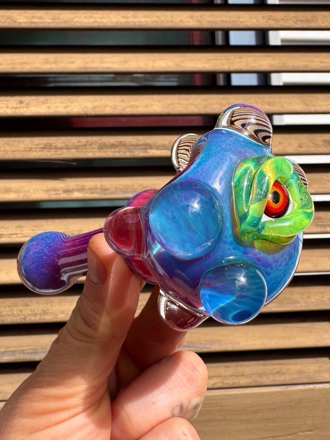 Amber Purple Eyeball Pipe, Alien Pipe, Glass Pipes, Girly Aqua Pipe - Etsy