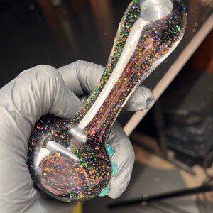 Slyme Crushed Opal Pipe, Heady Pipe, Sparkly Glass Pipe, Crushed Opal ...