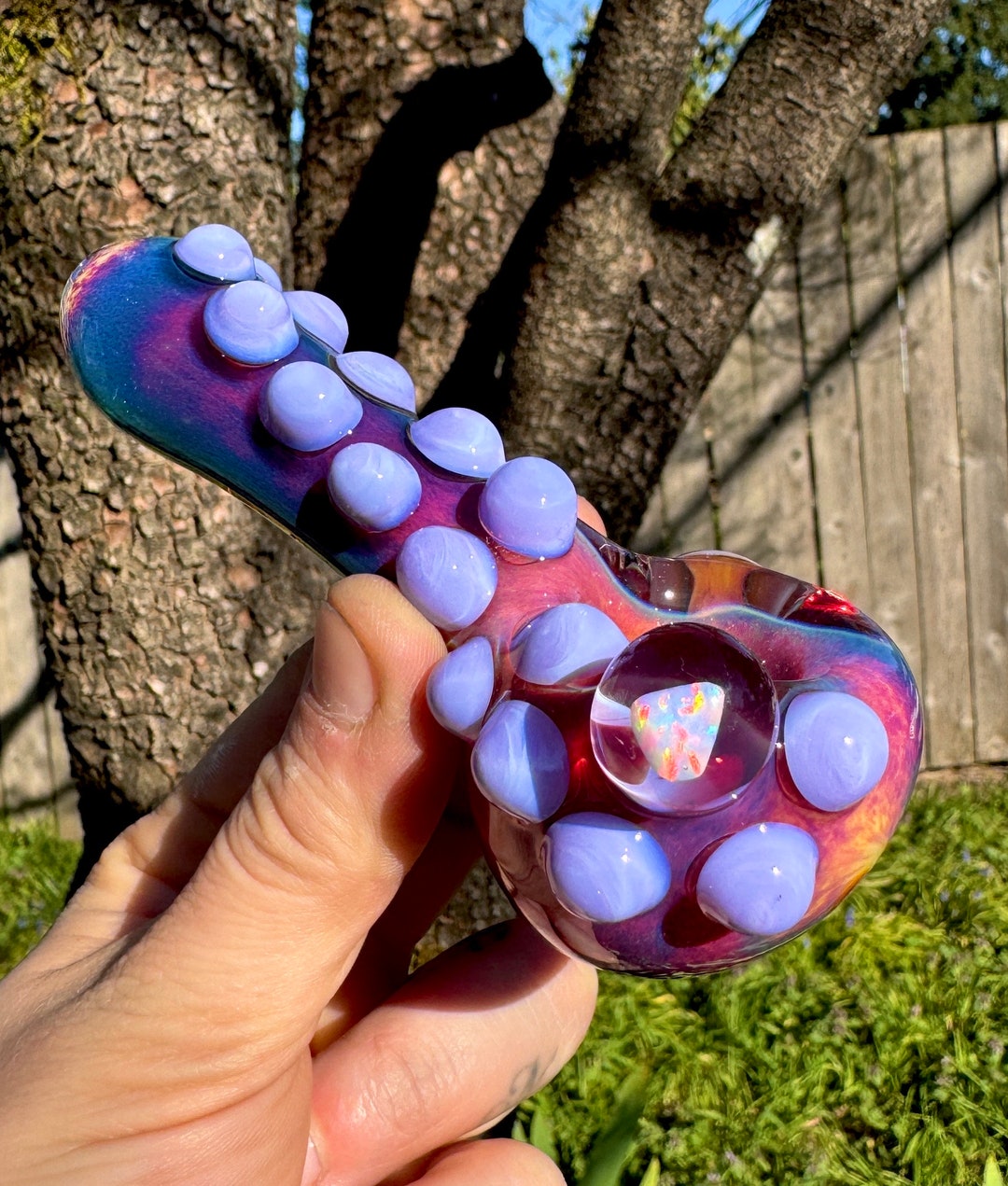 Pink Opal Pipe, Heady Serendipity Pipe, Thick Glass Pipe, Slyme Pipe ...
