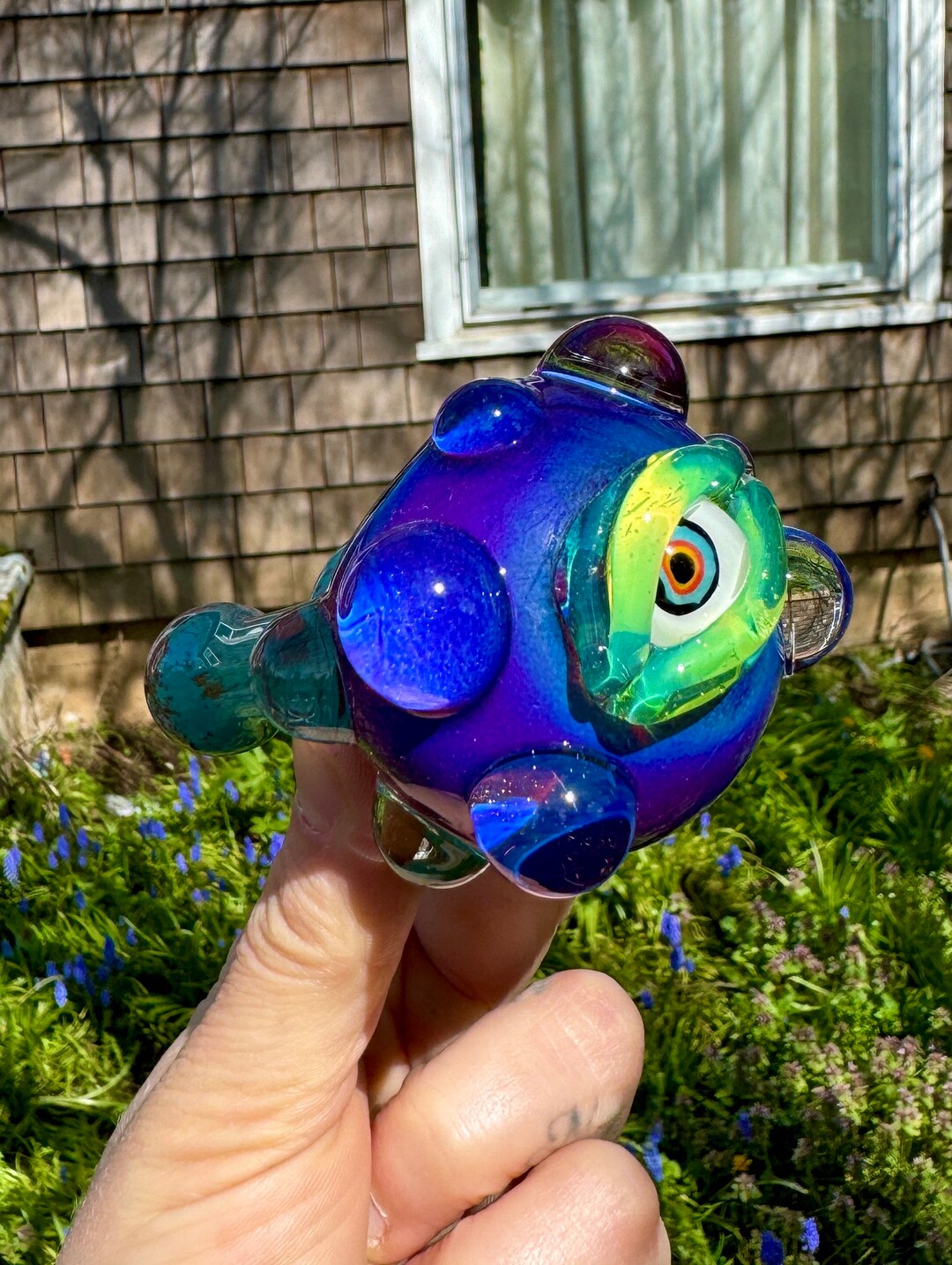 Eyeball Pipe, Alien Pipe, Heady Glass Pipe, Glass Smoking Pipe, Amber ...
