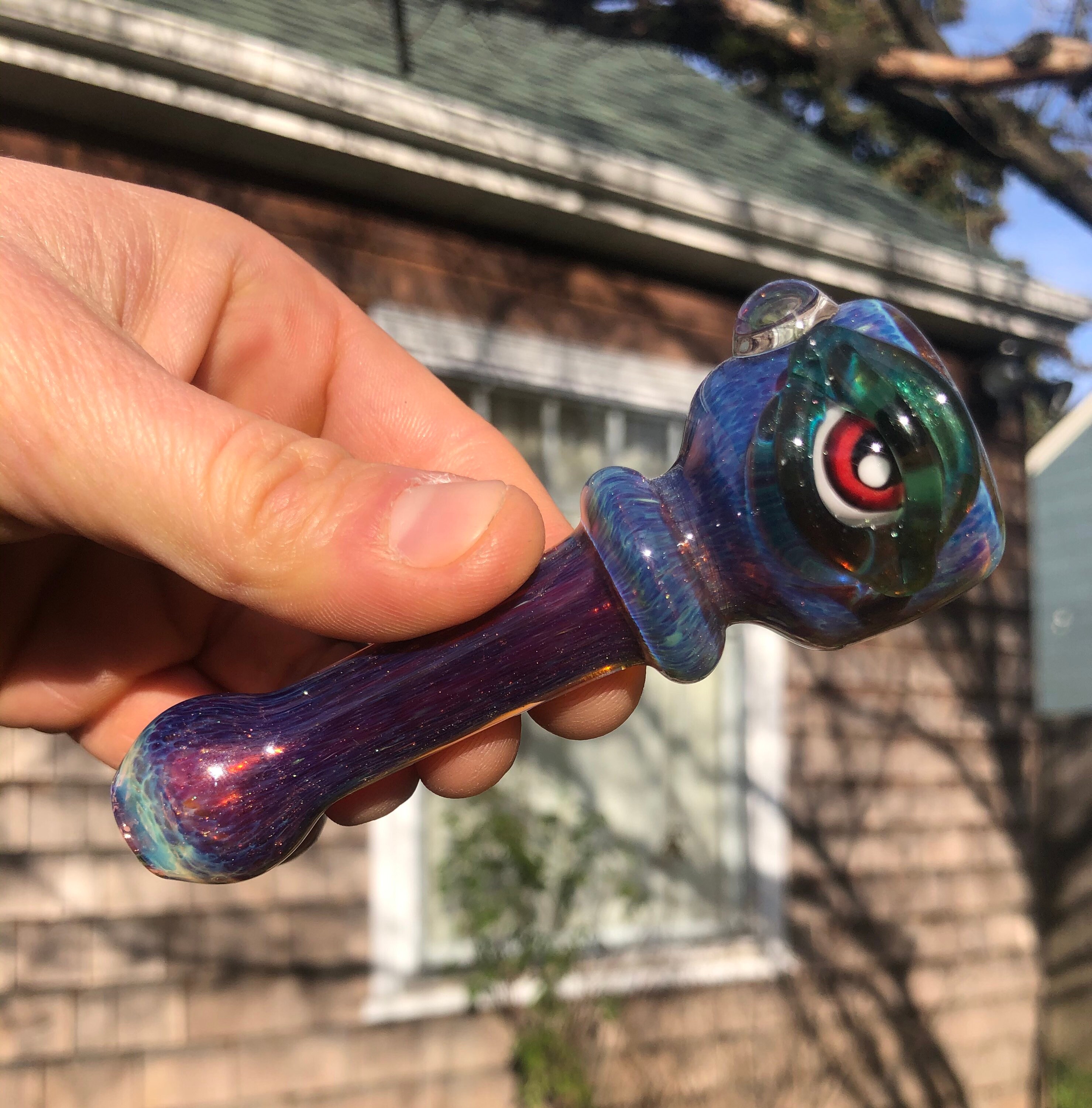 Eyeball pipe Alien pipe heady glass pipe glass smoking | Etsy