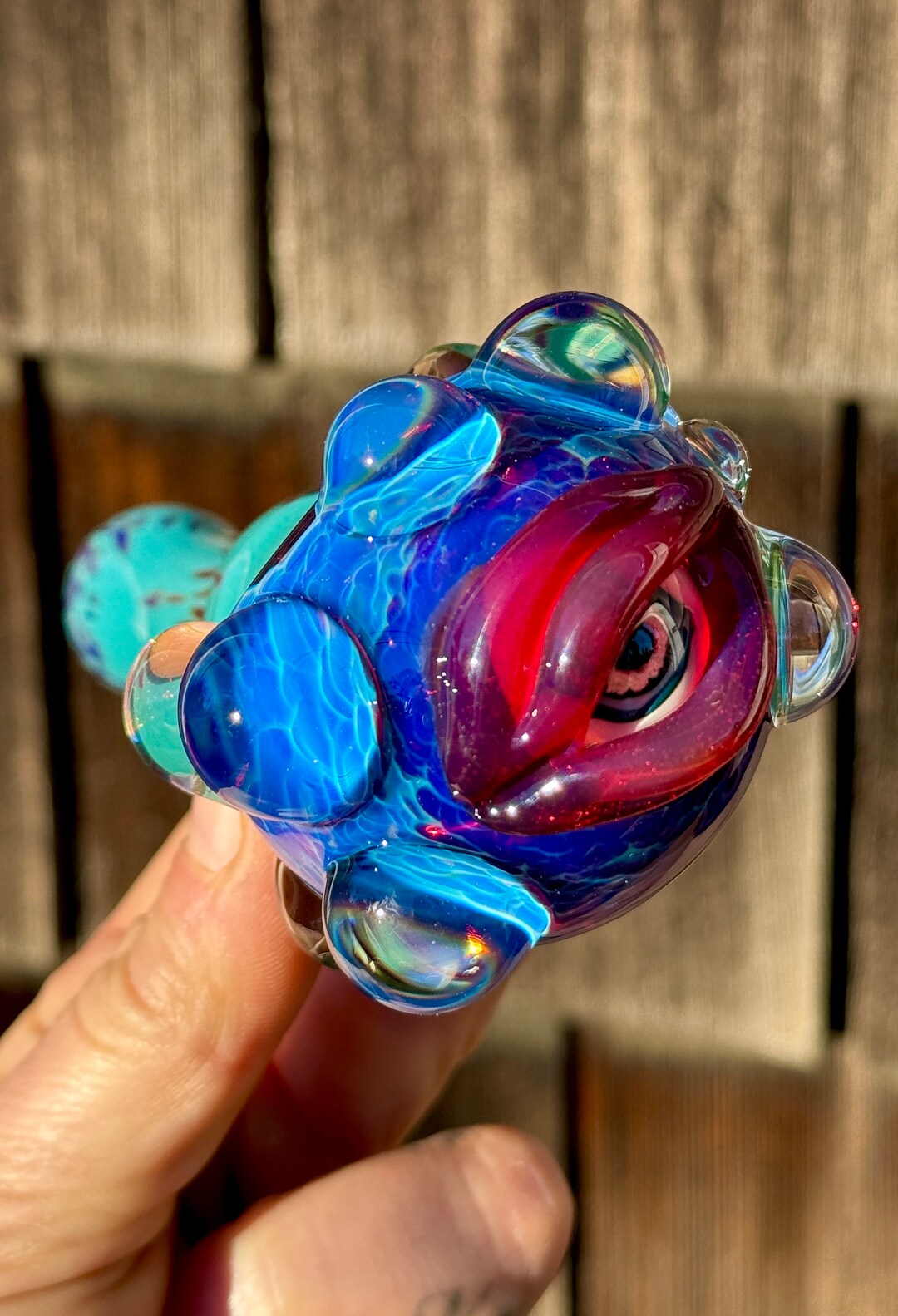 Eyeball Pipe, Alien Pipe, Heady Glass Pipe, Glass Smoking Pipe, Amber ...