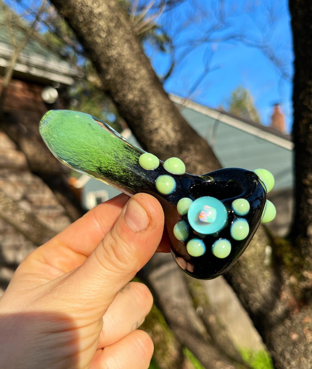 Heady Handblown Amber Purple Glass Smoking Pipe Heady Hippie - Etsy