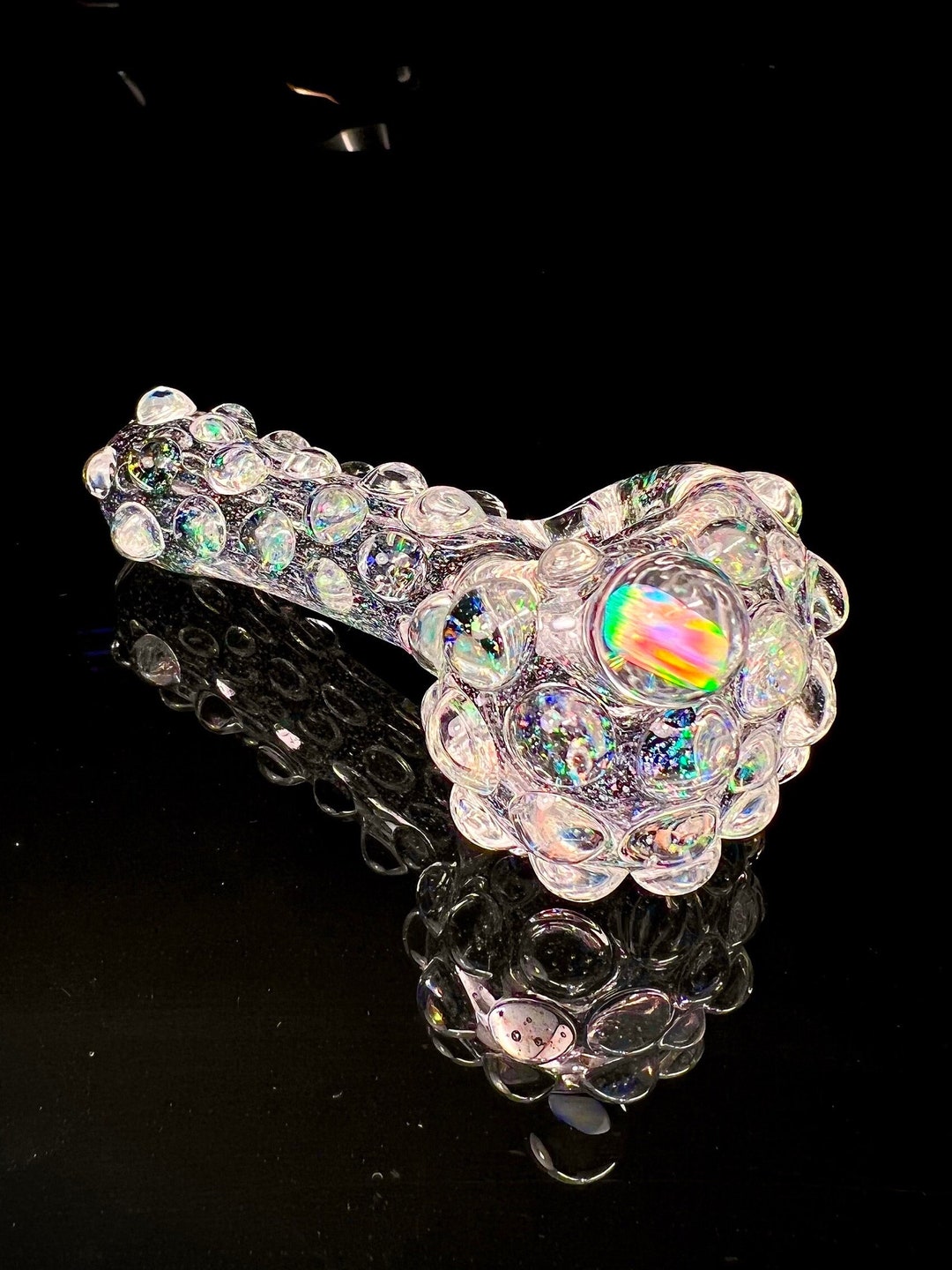 Clear Crushed Opal Pipe, Heady Pipe, Sparkly Glass Pipe, Crushed Opal ...