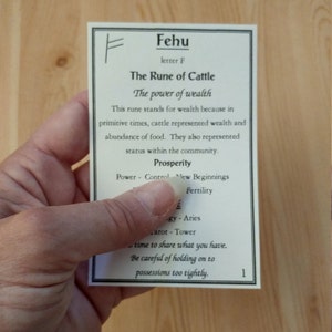 RUNE STUDY Cards Rune Information Cards Rune Beginners Learning Runes ...