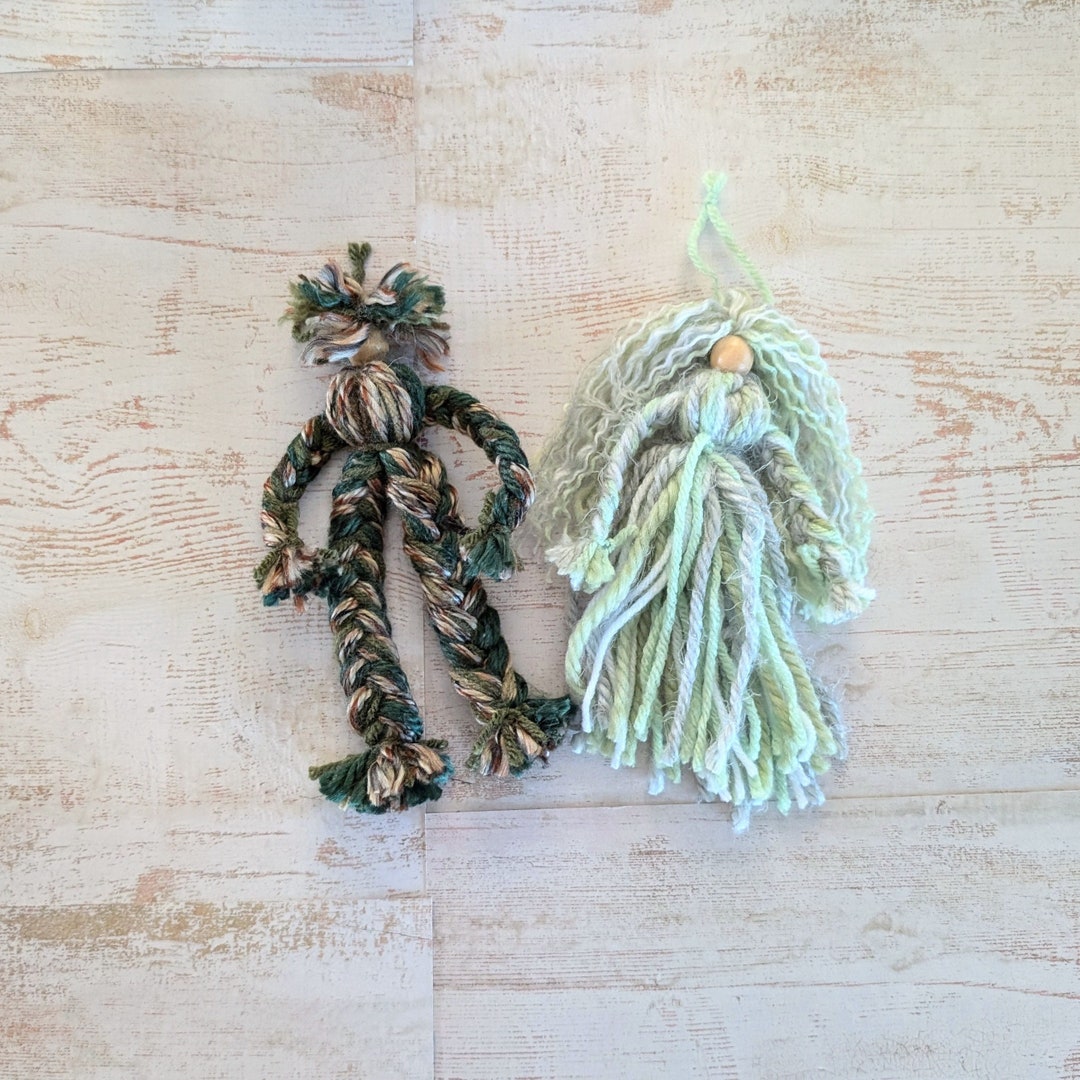 Green Man and Goddess Yarn Dolls - Witch Doll Ornaments - Green Man ...