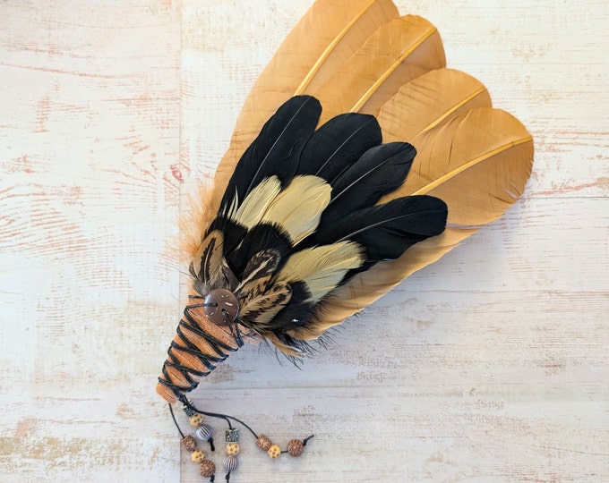 Smudge Feather Fan - Spiritual Smudging Ritual - Decorated Feather ...
