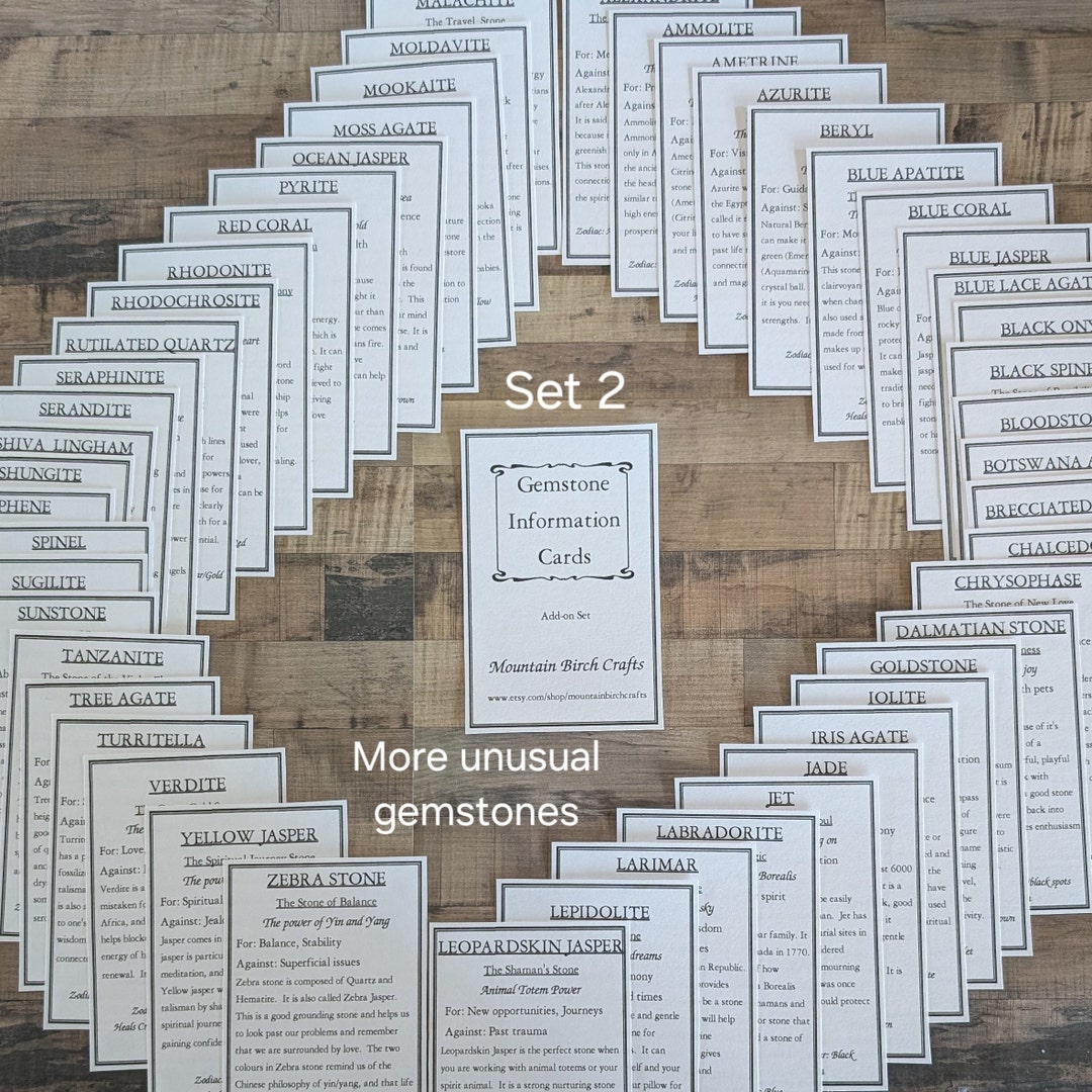 Gemstones Cards Add-on Set - Crystal Cards - Meaning of Stones ...