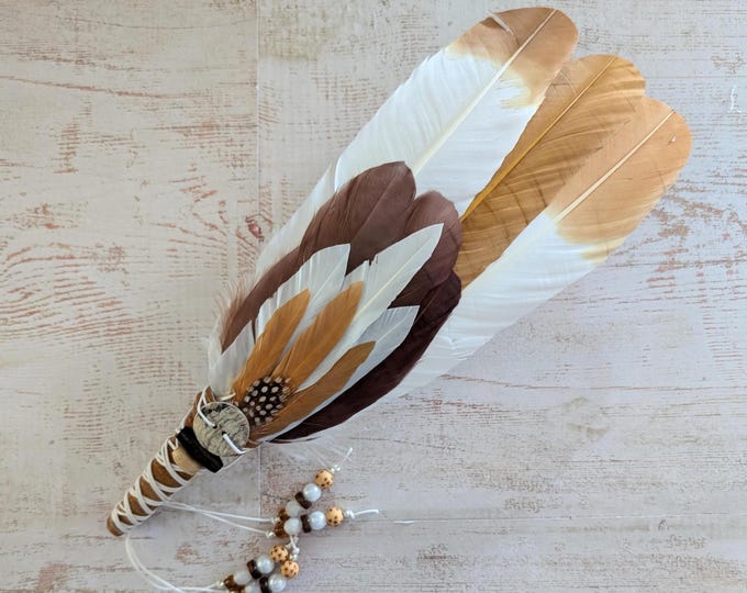 Smudge Feather Fan - Spiritual Smudging Ritual - Decorated Feather ...