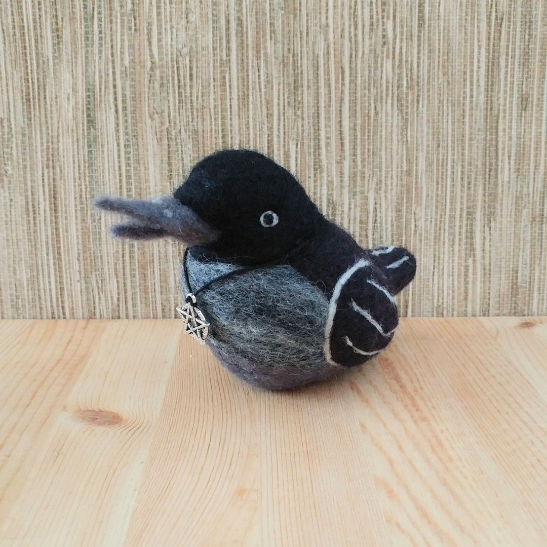 Needle Felt Crow - Samhain Crow - Witch's Familiar - Crow Spirit Guide ...