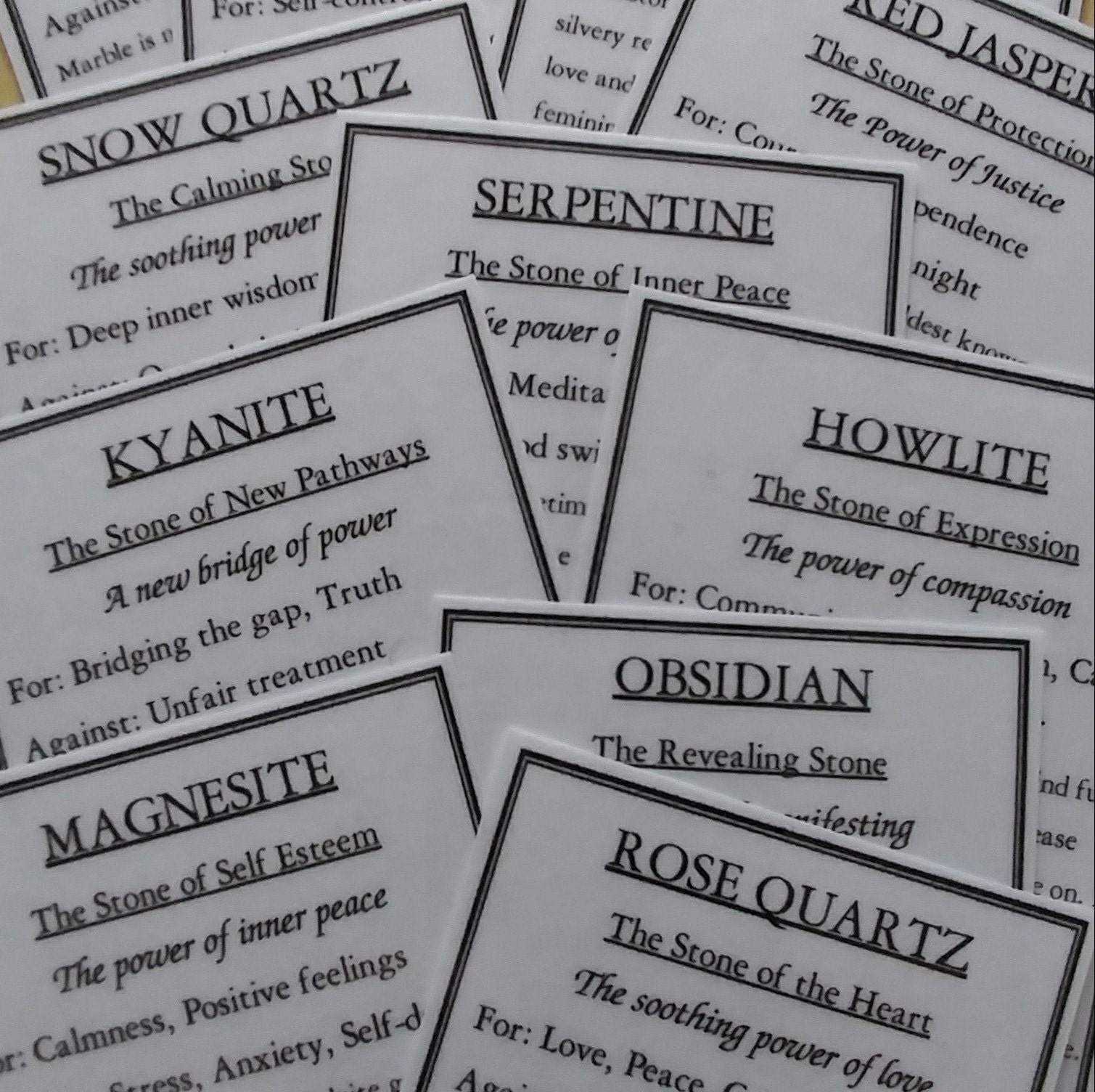 Gemstone Information Cards Crystal Cards Meaning of Stones - Etsy Australia