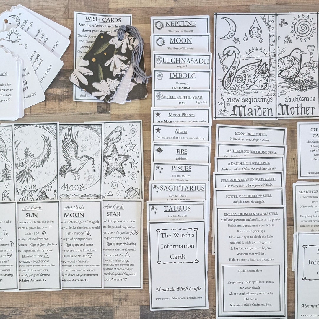 DELUXE WITCH Study Cards - Book of Shadows - Witchcraft for Beginners ...