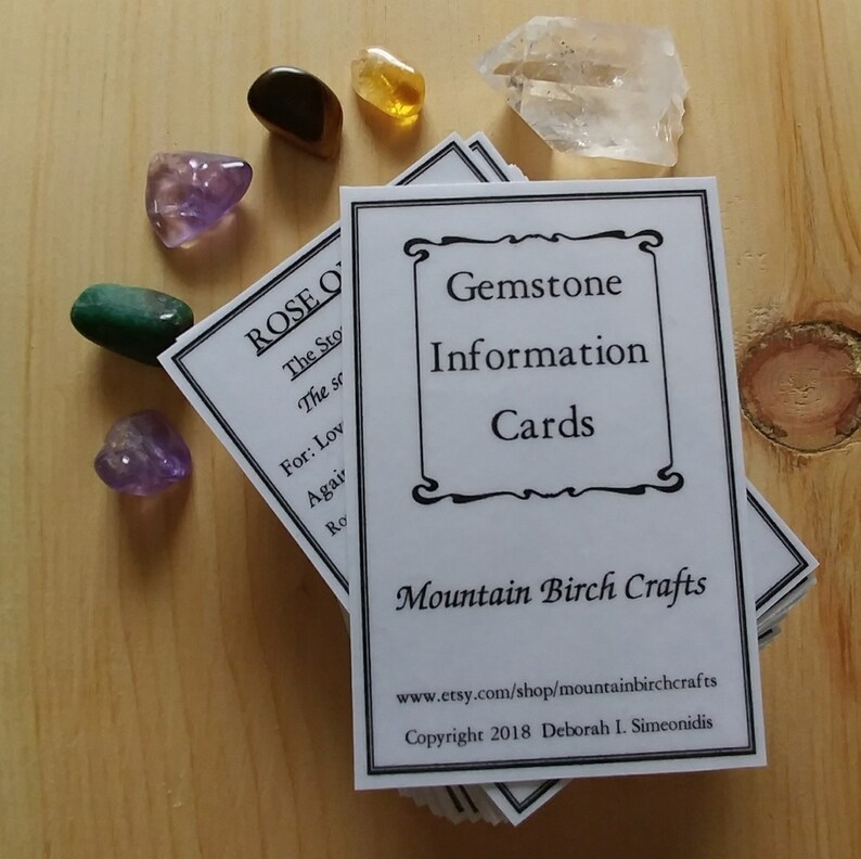 Gemstone Information Cards Crystal Cards Meaning of Stones - Etsy