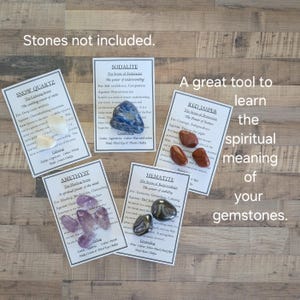 Gemstone Information Cards - Crystal Meanings - GEMS SET 1 - Printed - Etsy