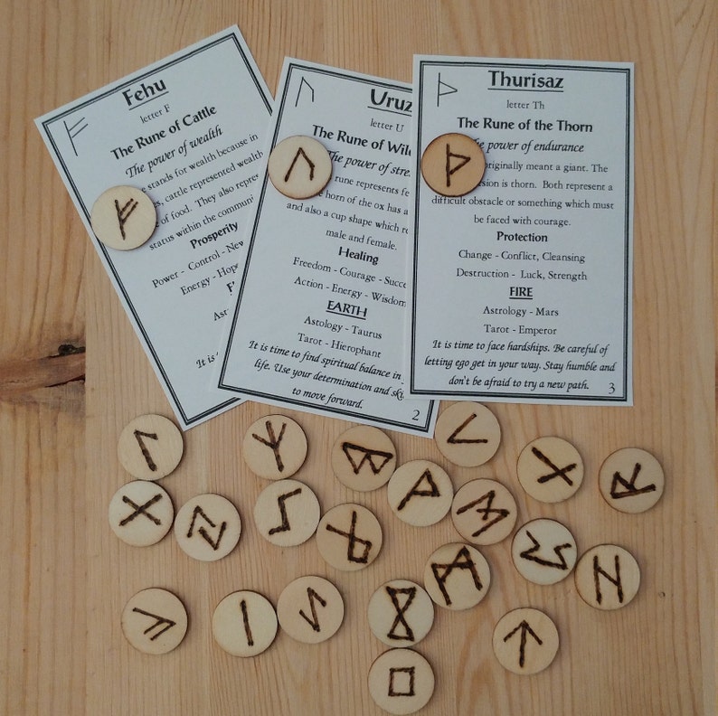 Wood Runes RUNE STUDY Cards Rune Information Cards Rune | Etsy
