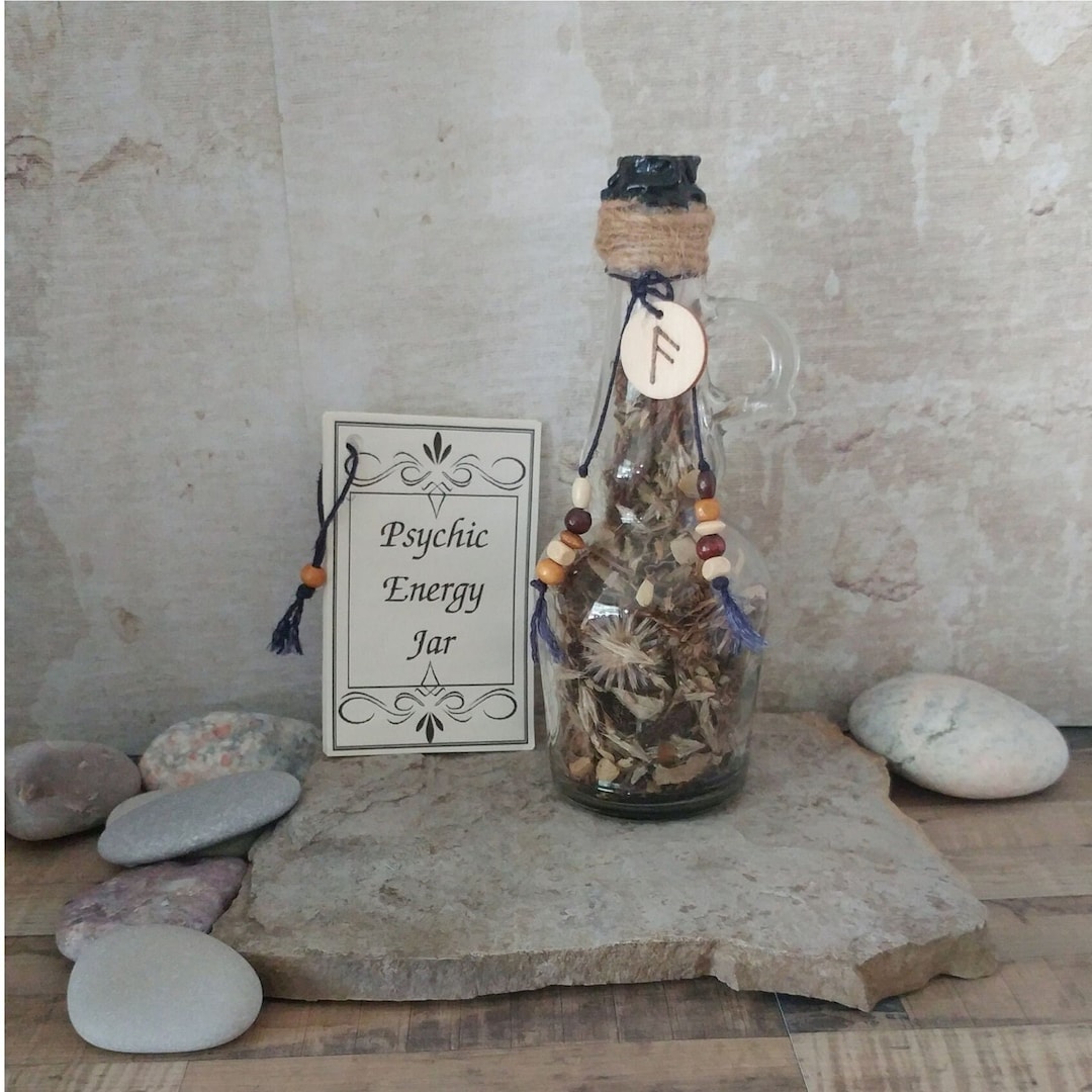 PSYCHIC ENERGY Jar - Witch Herb Bottle - Pagan Altar Decoration ...