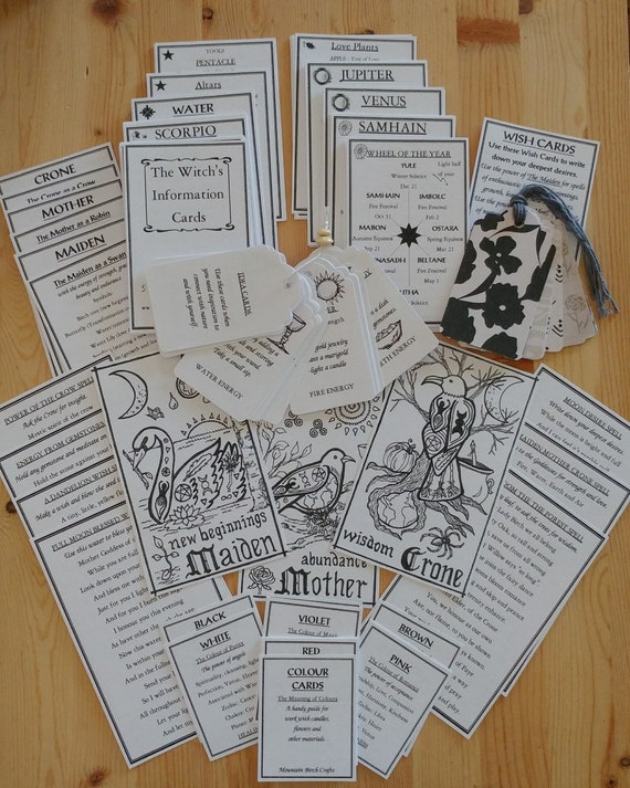 DELUXE WITCH Study Cards Book of Shadows Witchcraft for | Etsy