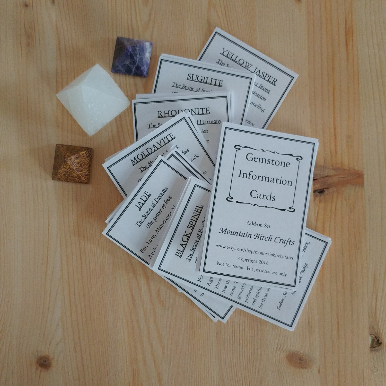 Gemstones Cards Add-on Set Crystal Cards Meaning of Stones - Etsy