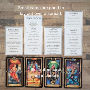 TAROT STUDY Cards - Tarot Flash Cards -tarot Information Cards - Tarot ...