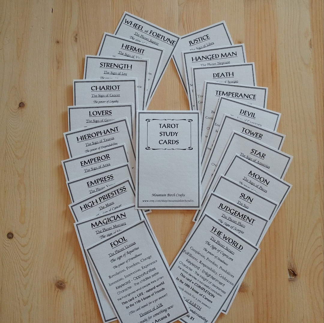TAROT STUDY Cards Tarot Flash Cards tarot Information Cards Tarot ...