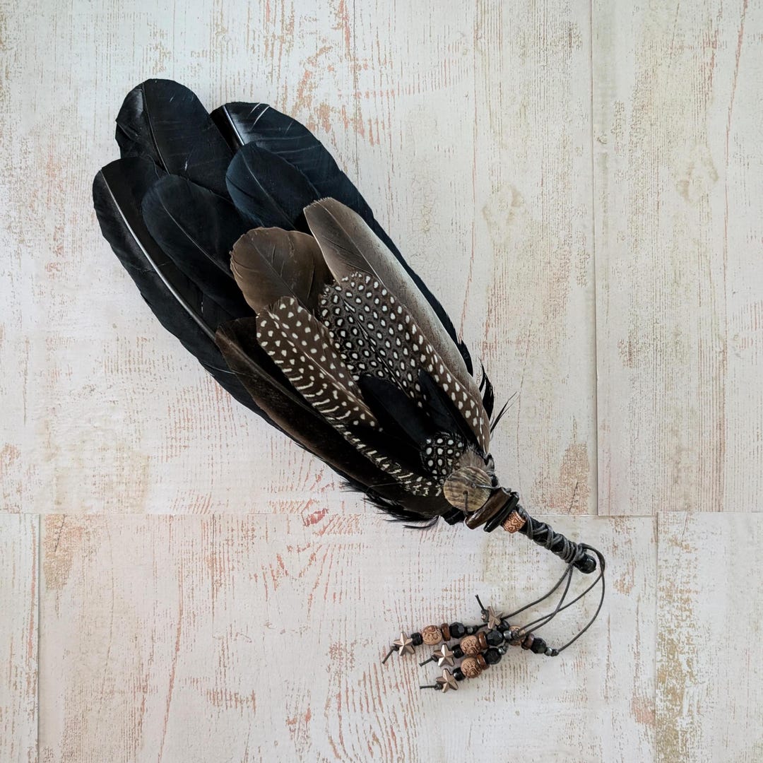 Black Smudge Feather Fan Spirit Feather Protection Rituals Purifying ...