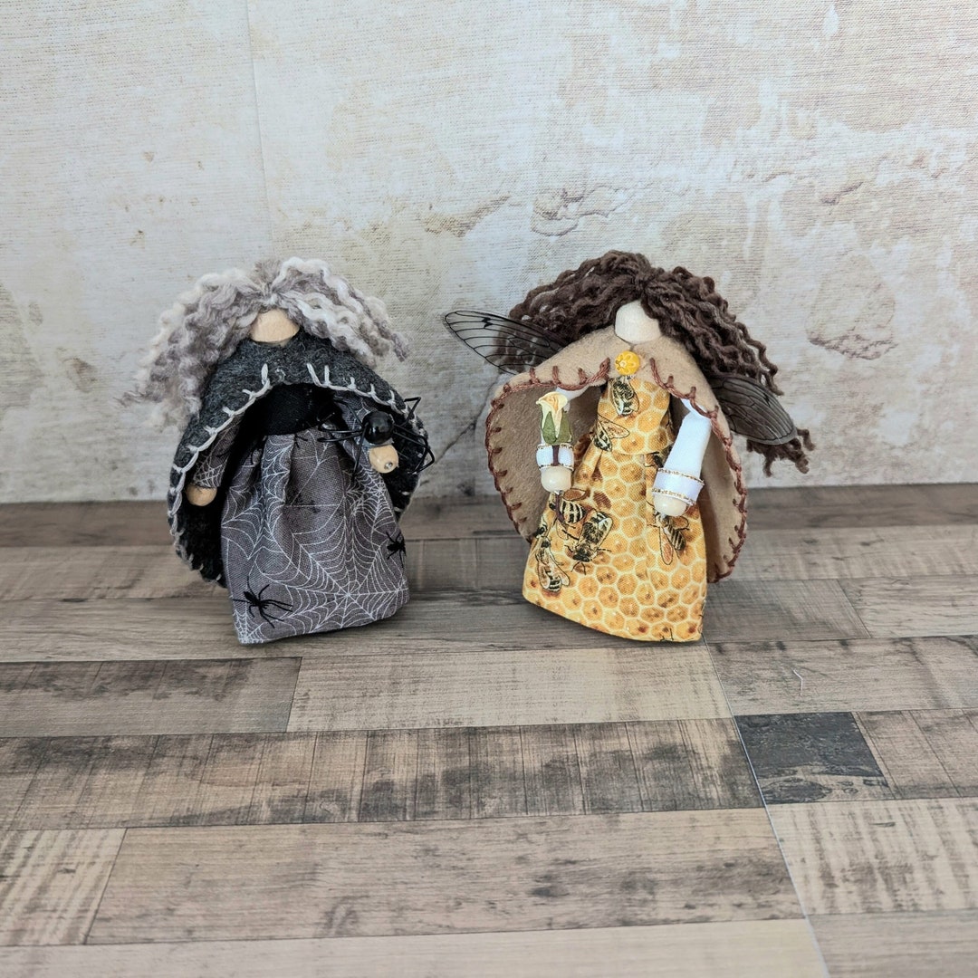 Grandmother Spider Peg Doll - Bee Fairy Peg Doll - Wiccan Gifts - Altar ...