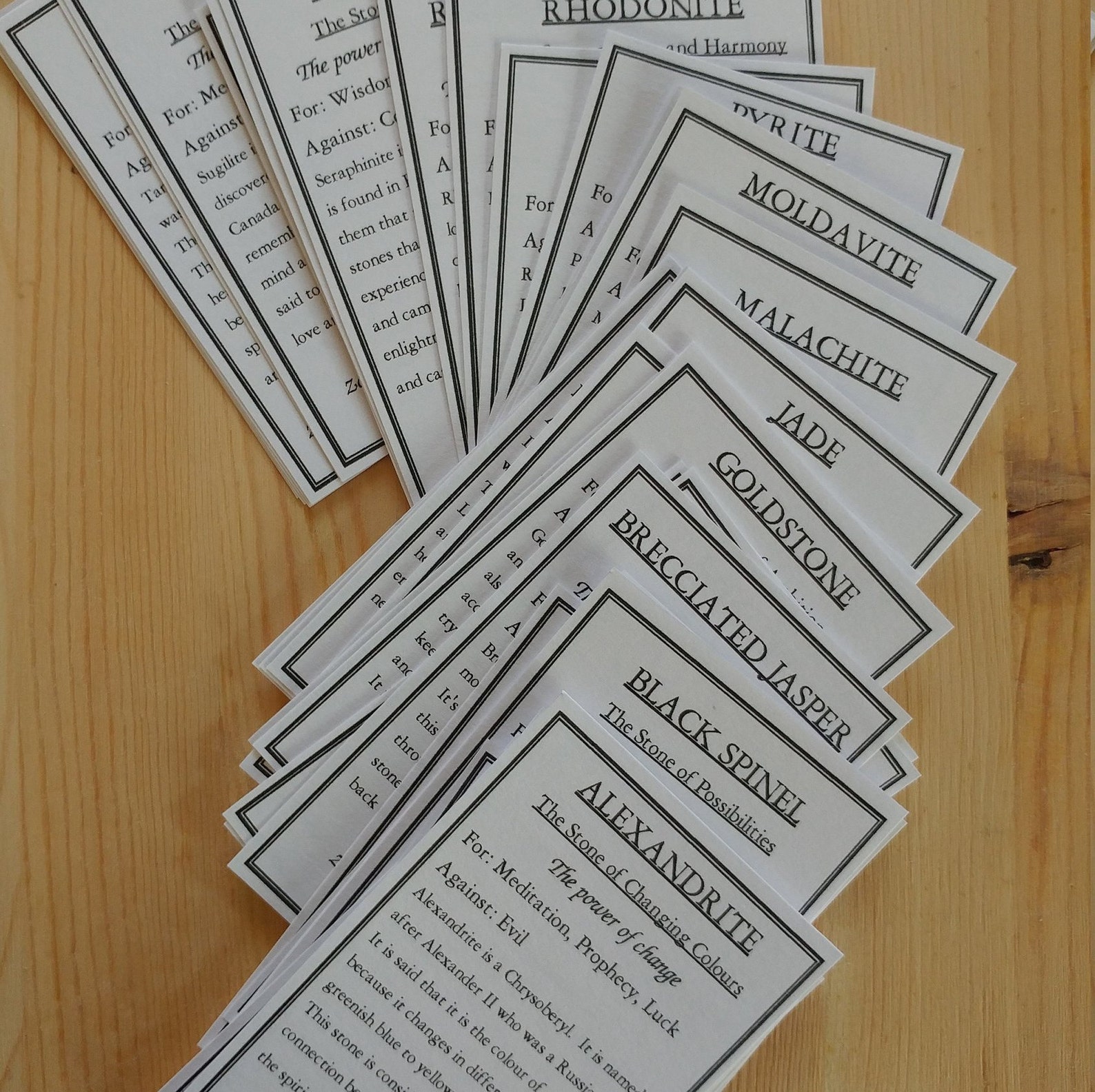 Gemstones Cards Add-on Set Crystal Cards Meaning of Stones - Etsy