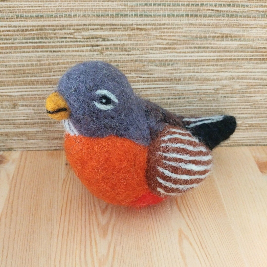 Needle Felt Robin - Bird Lover - Felted Bird - Robin Spirt Guide - Bird ...