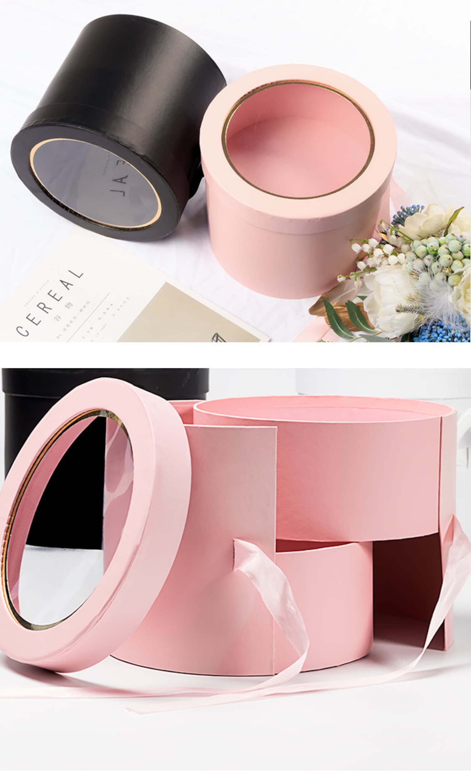 Modern Round Floral or Dessert Box 2 Tier for Luxury Style - Etsy