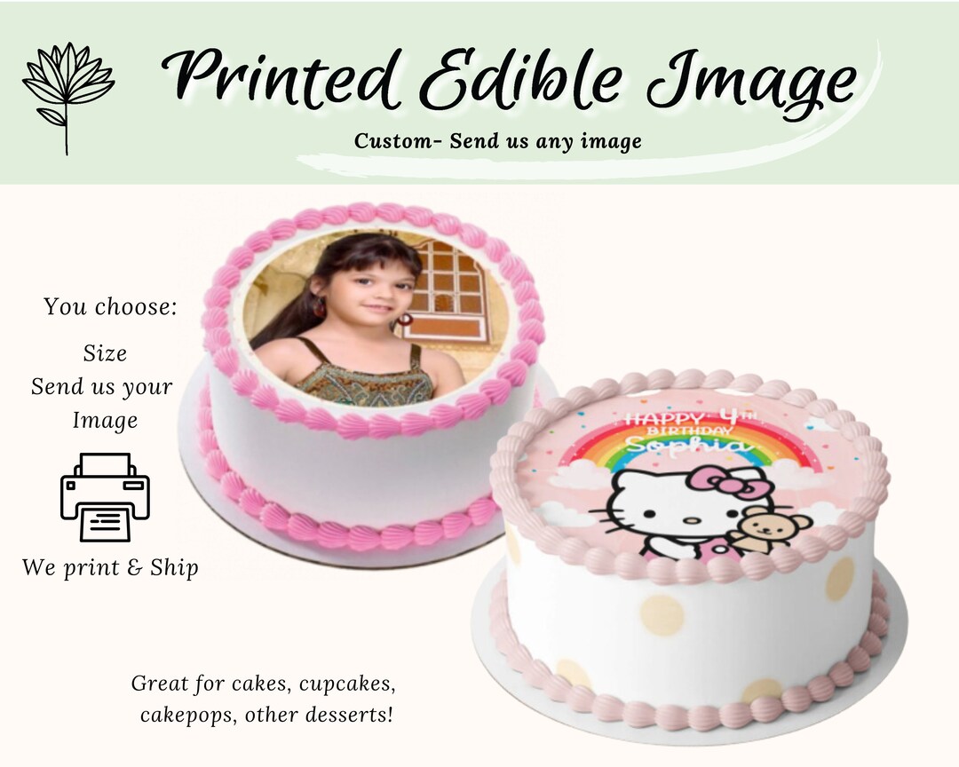 Custom Round Edible Image for Birthday Cake// Sugar Edible Image ...
