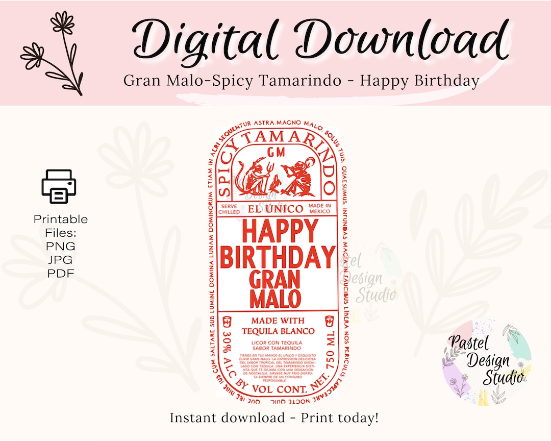 Gran Malo Logo Digital Download// Tequila// Logo Download// Spicy ...