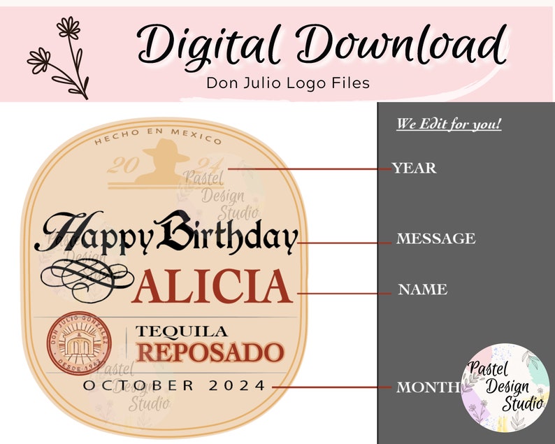 Custom Birthday Don Julio Logo Digital Download// Don// Julio// Logo ...