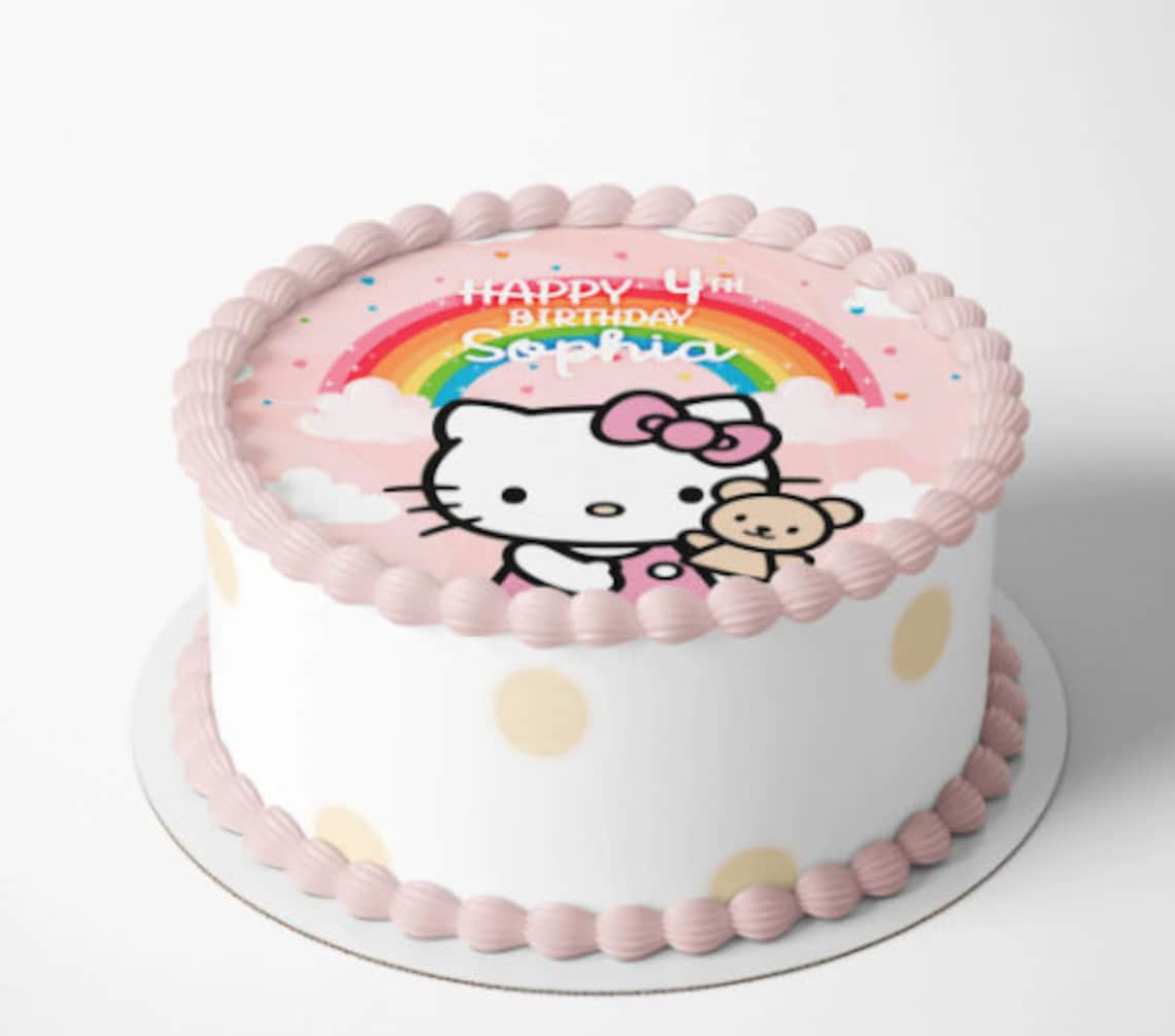 Custom Round Edible Image for Birthday Cake// Sugar Edible Image ...