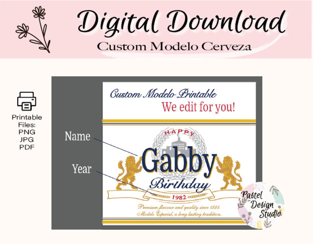 Custom Modelo Logo Digital Download// Beer Lover Cake Cerveza// Beer ...