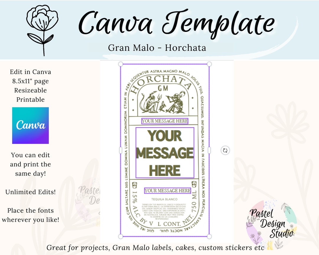 Plantilla Gran Malo Horchata// Edición personalizada en Canva ...