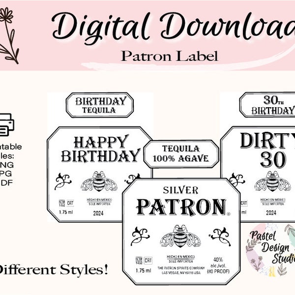 Patron Label Svg - Etsy