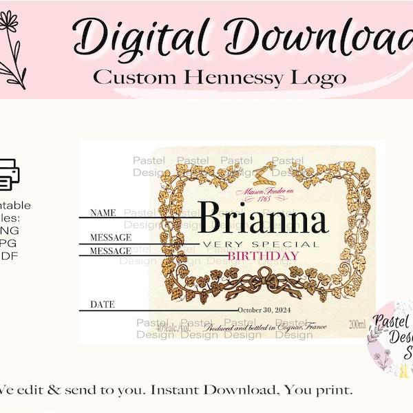Printable Custom Henny Label - Etsy