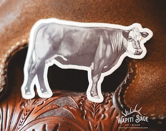Black Angus Heifer Calf Cute Cow Cattle Vinyl Sticker Ellie Mcginnis Co ...