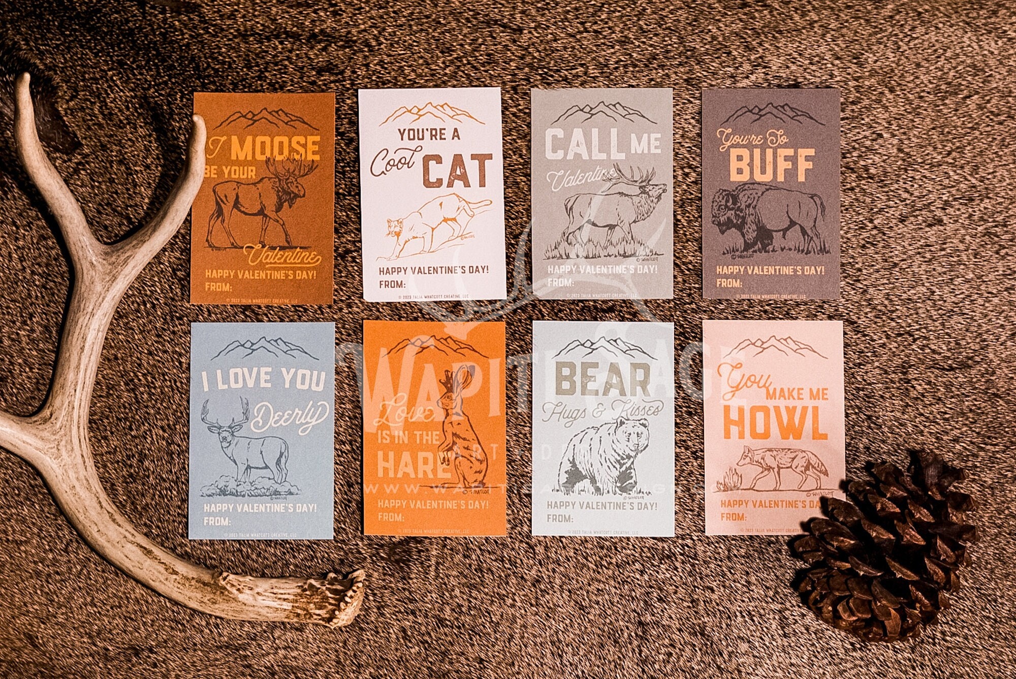 Western Wildlife Hunting Valentine Cards DIY Printable Valentine ...