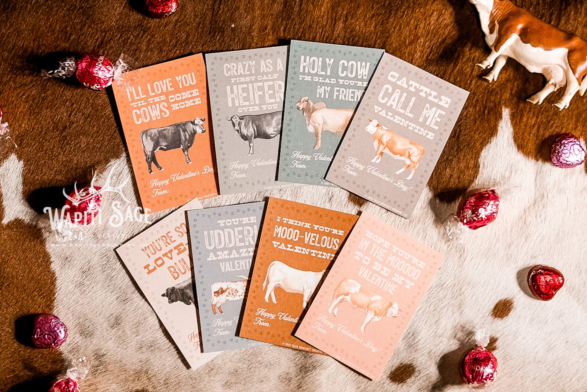 Beef Cows Cattle Valentine Cards DIY Printable Valentine Cowkid ...