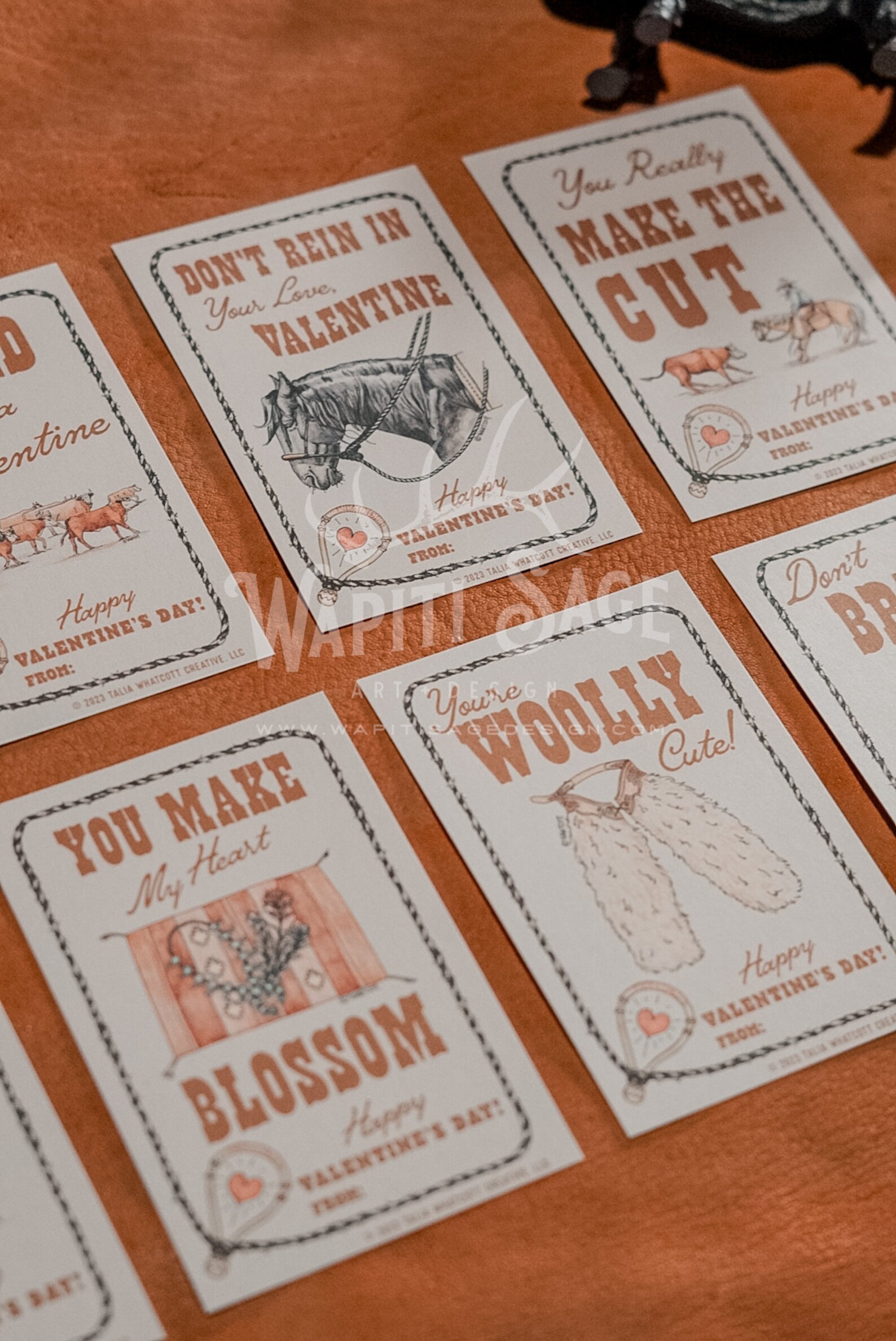 Ranchy Vintage Western Cowboy Valentine Cards / DIY Printable - Etsy