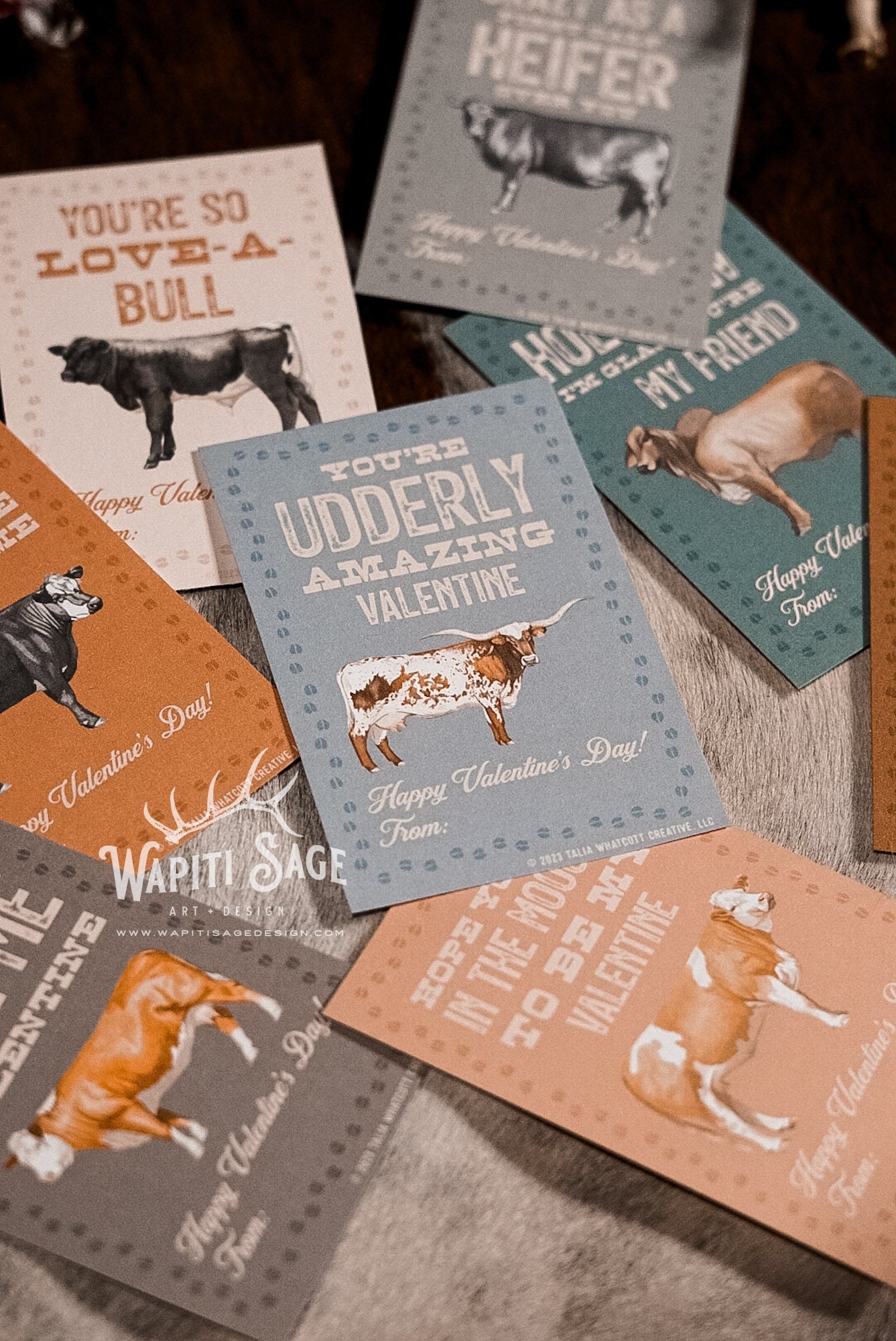 Beef Cows Cattle Valentine Cards DIY Printable Valentine Cowkid ...