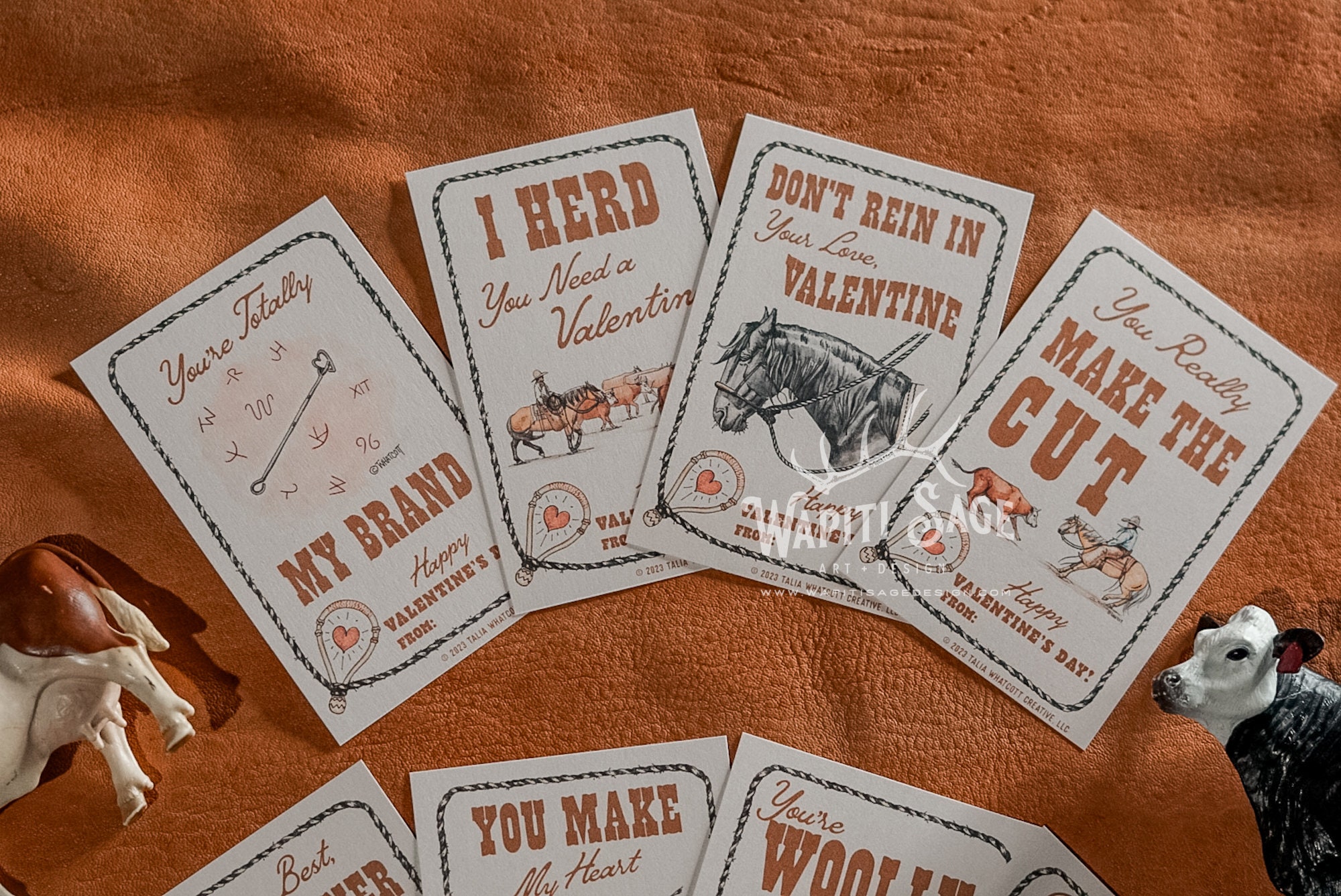 Ranchy Vintage Western Cowboy Valentine Cards / DIY Printable - Etsy