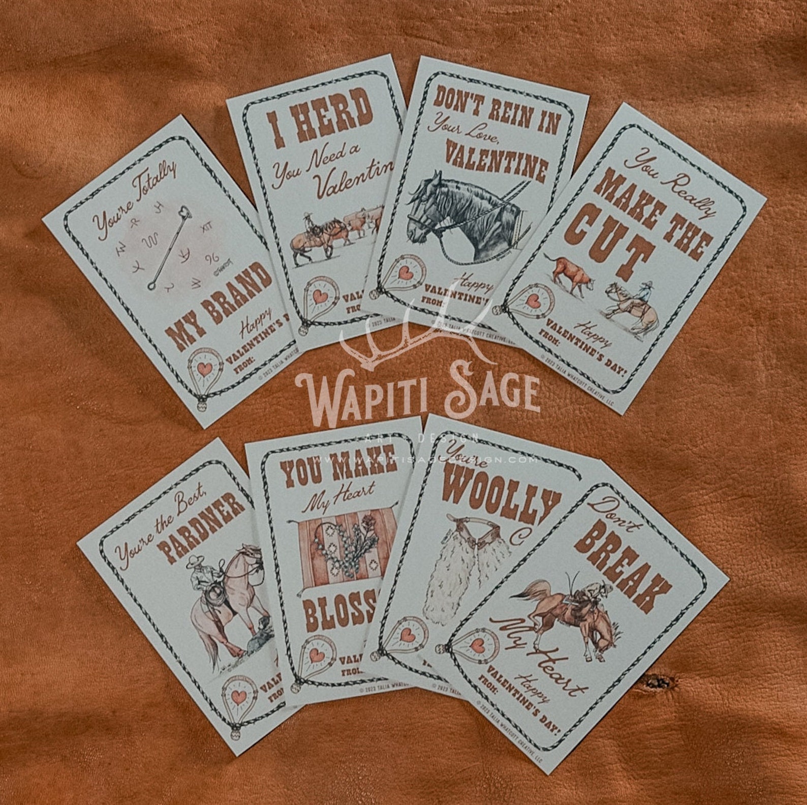 Ranchy Vintage Western Cowboy Valentine Cards / DIY Printable - Etsy