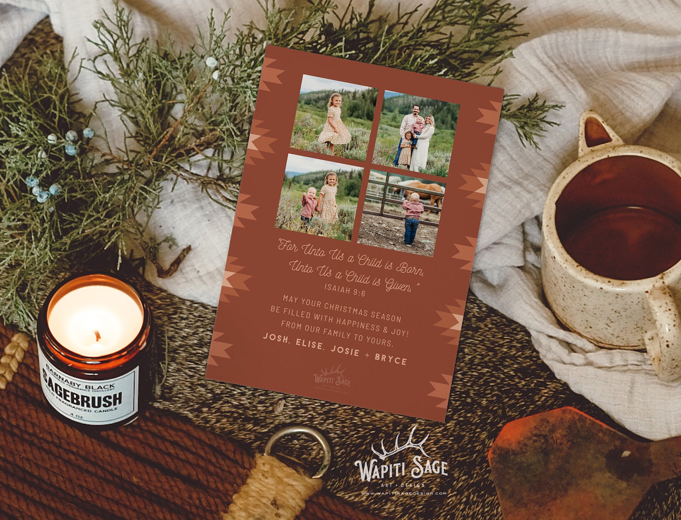 Western Christmas Photo Card Native Print Christmas Card Southwest ...