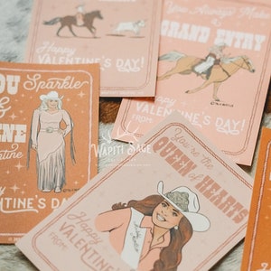 Rodeo Queen Valentine Cards Cowgirl DIY Printable Valentine Cowkid Pink ...