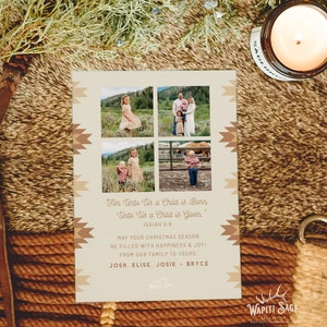 Western Christmas Photo Card Native Print Christmas Card Southwest ...